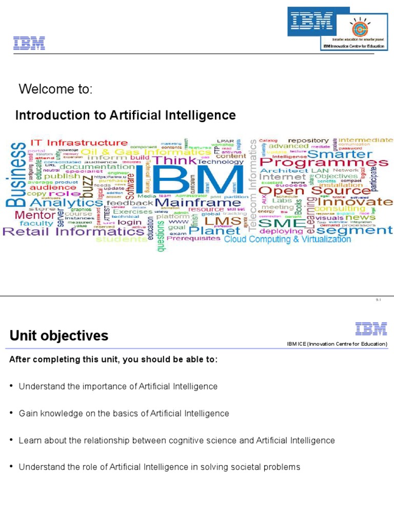 Unit - 1 IBM Artificial Intelligence | PDF | Artificial Intelligence ...