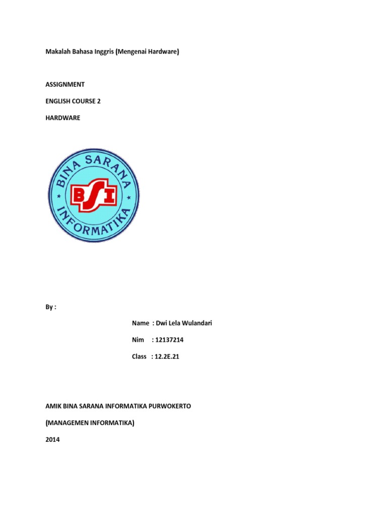 Makalah Bahasa Inggris (Mengenai Hardware) | PDF | Computer Data Storage | Central Processing Unit