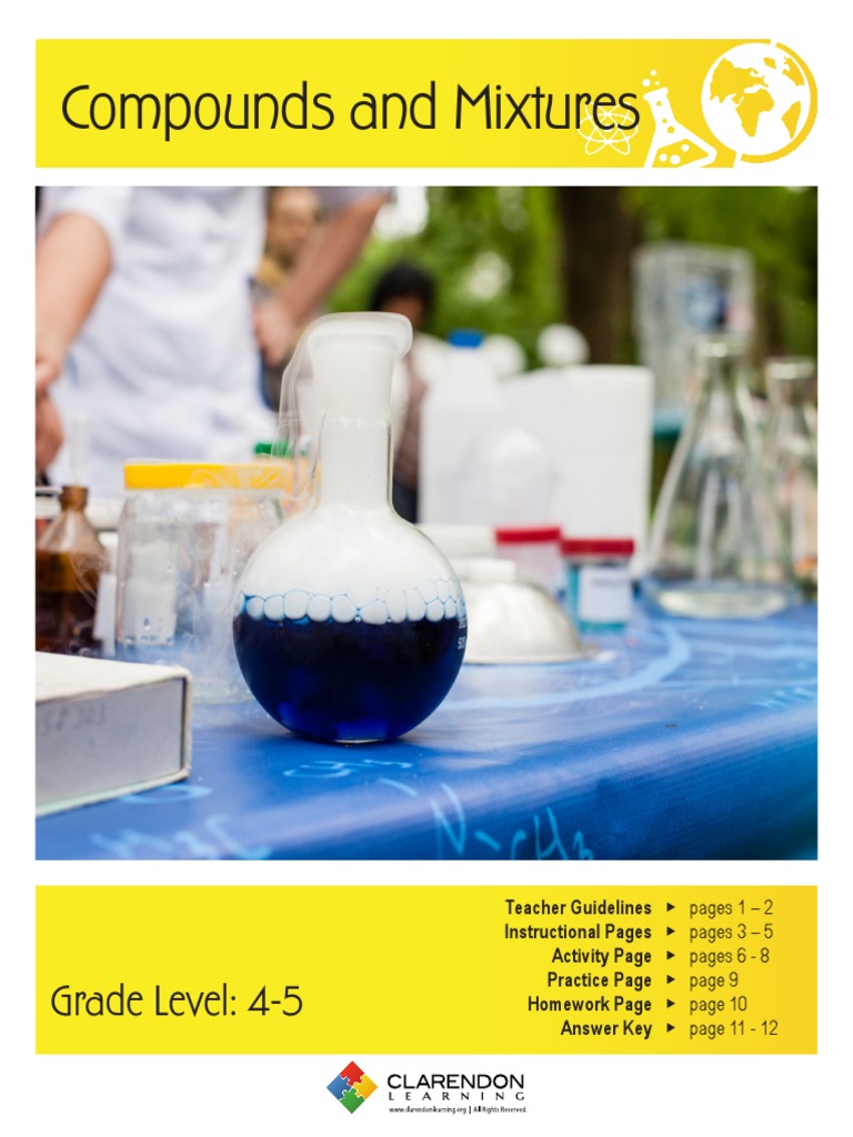 Compounds and Mixtures: Grade Level: 4-5 | PDF | Chemical Substances ...