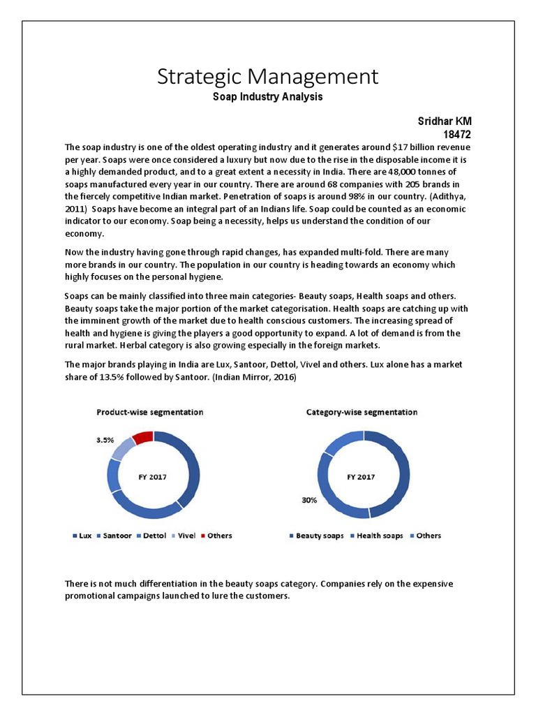 Soap Industry Analysis | PDF | Brand | Strategic Management