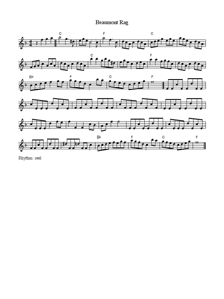 Beaumont Rag in F | PDF