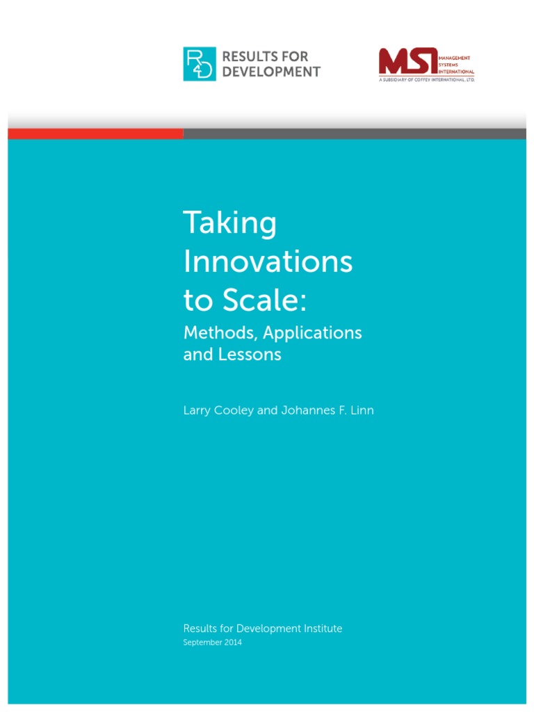 Taking Innovation To Scale | PDF | Scalability | International Development