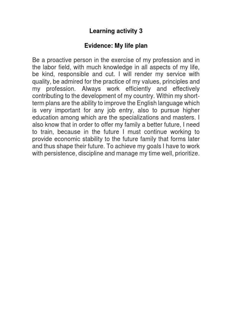 My Life Plan for Professional Growth | PDF
