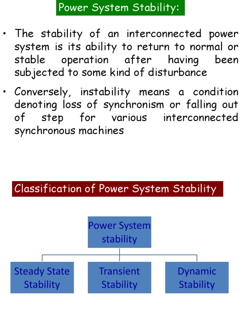 Power System Stability | PDF | Steady State | Electric Power System