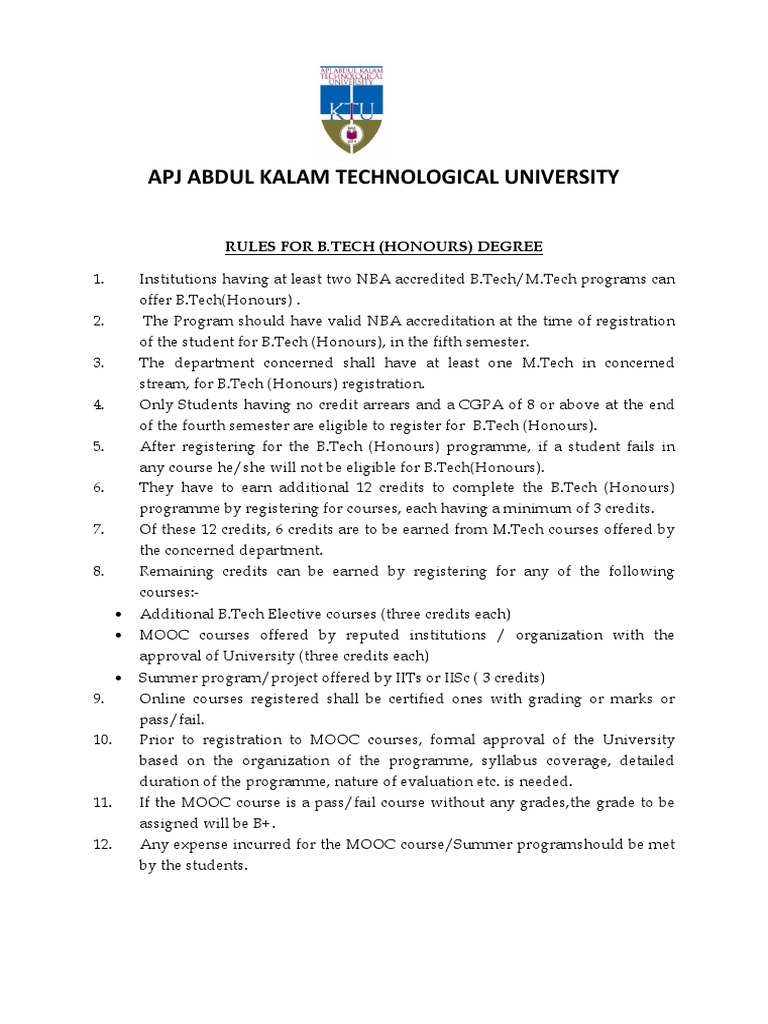 Apj Abdul Kalam Technological University | PDF