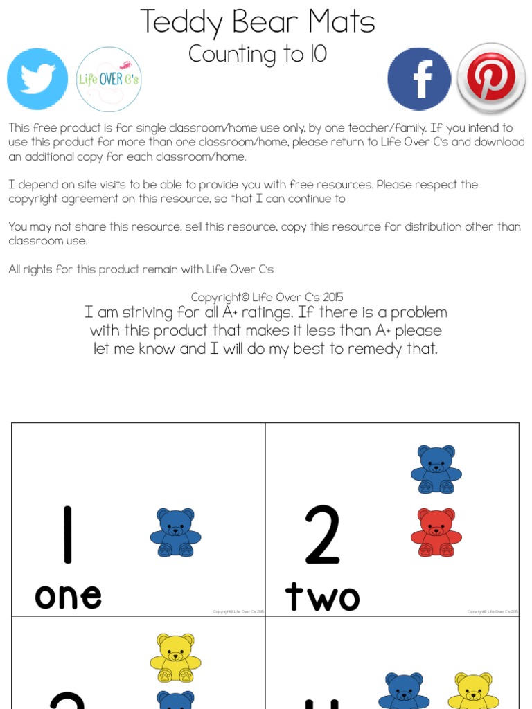 Counting To 10 Teddy Bear | PDF | Copyright Law | Law