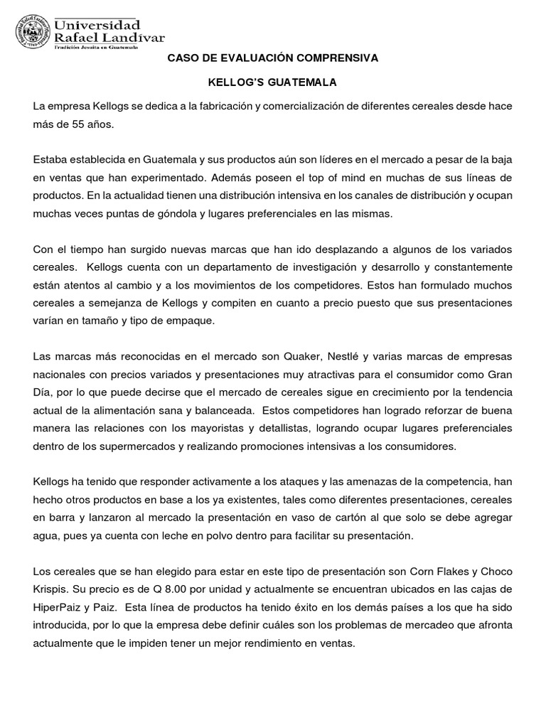 Caso Kelloggs | PDF | Cereales | Marketing