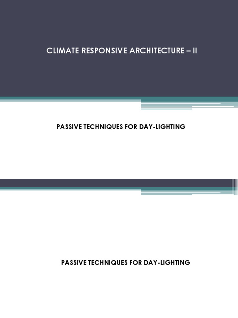 Passive Lighting Techniques | PDF | Window | Sustainable Building