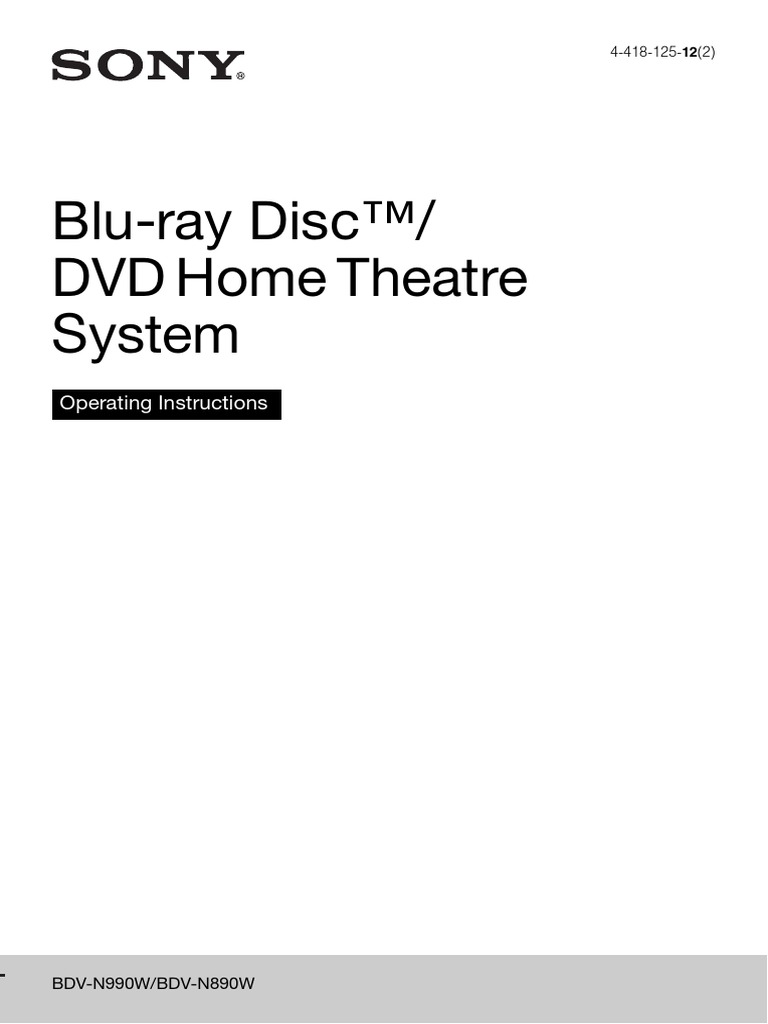 Blu-Ray Disc™/ DVD Home Theatre System: Operating Instructions | PDF ...