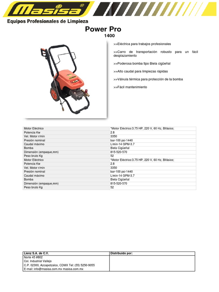 Power Pro 1400 Masisa | PDF | Bienes manufacturados | Tecnología de ...