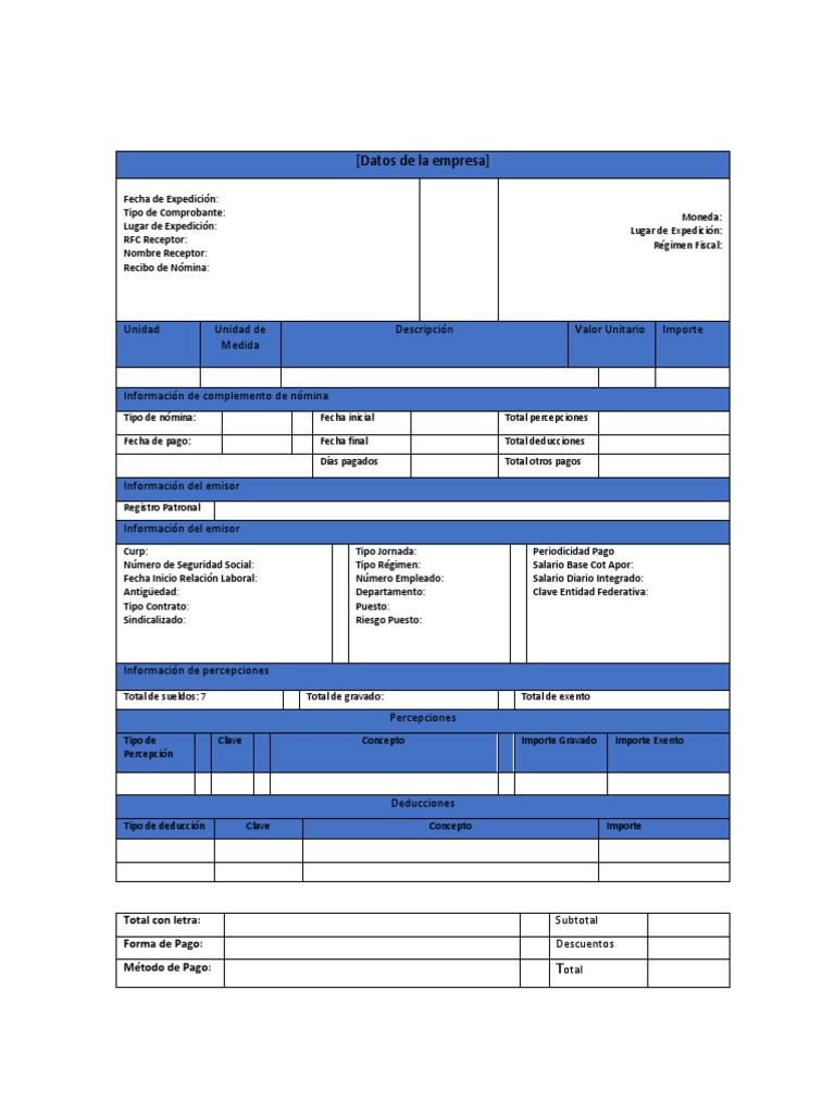 Formato Recibo de Nómina | PDF