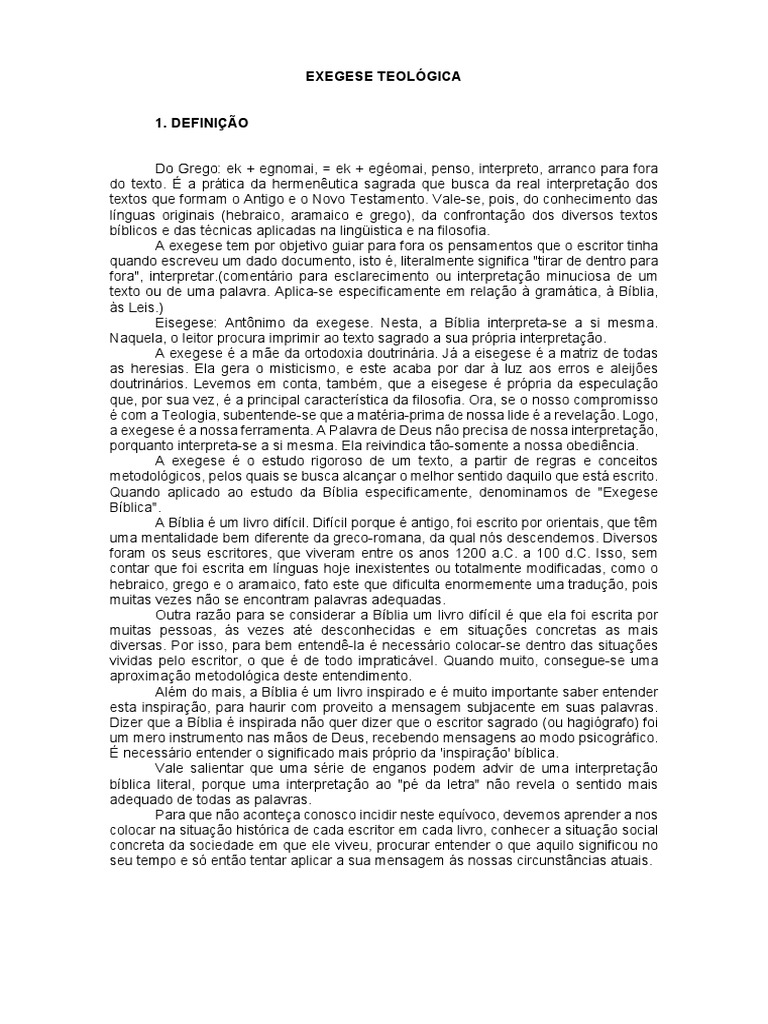 Introdução A Exegese Bíblica PDF | Bíblia | Hermenêutica