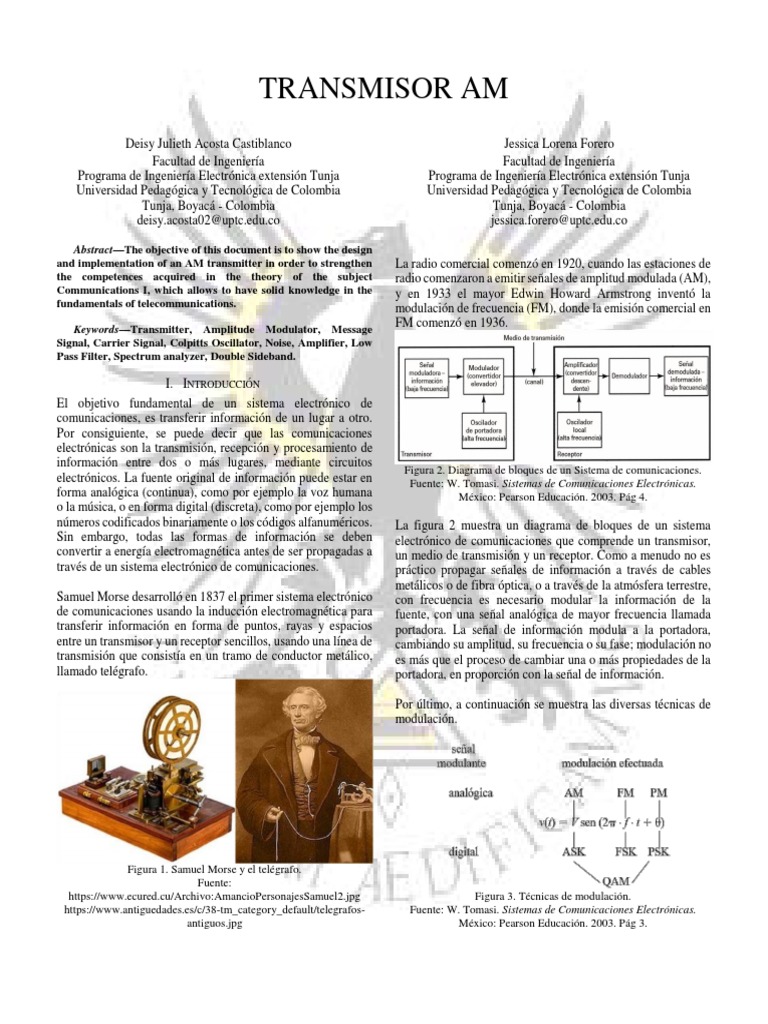 Transmisor Deisy Acosta Jessica Forero | PDF | Filtro electronico ...