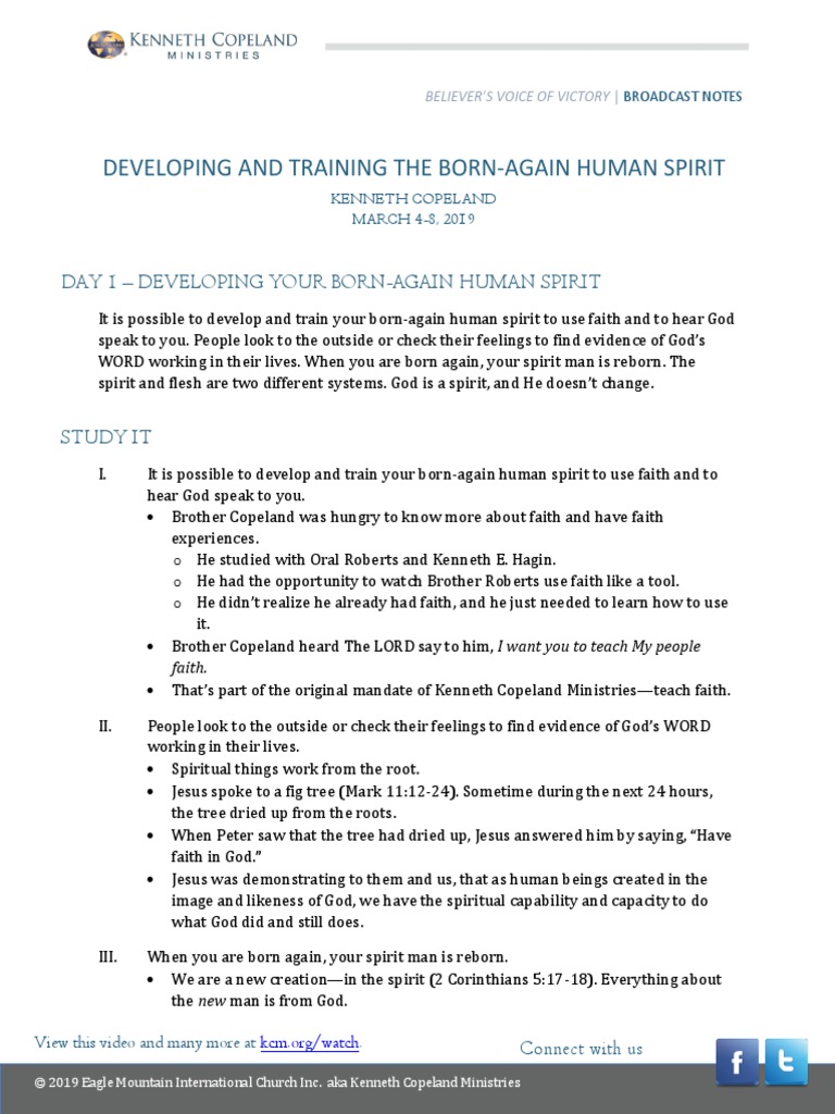 Notes Kenneth Copeland-Trk-20190206 | PDF | Born Again | Faith
