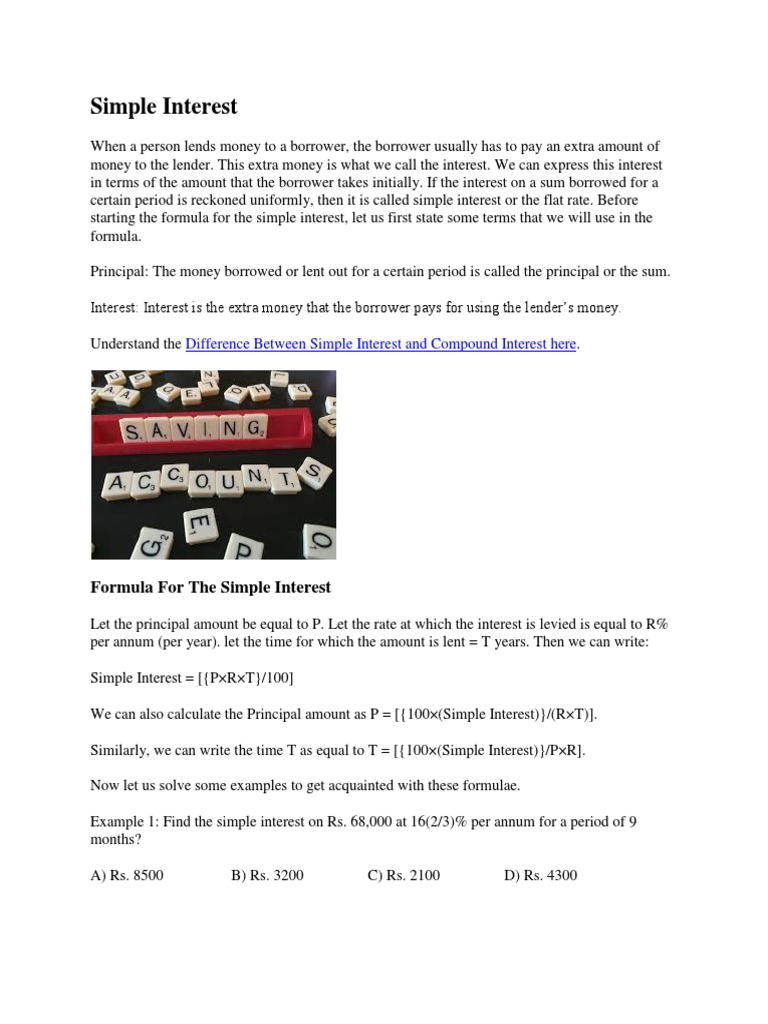 Calculating Simple and Compound Interest: Examples and Practice ...