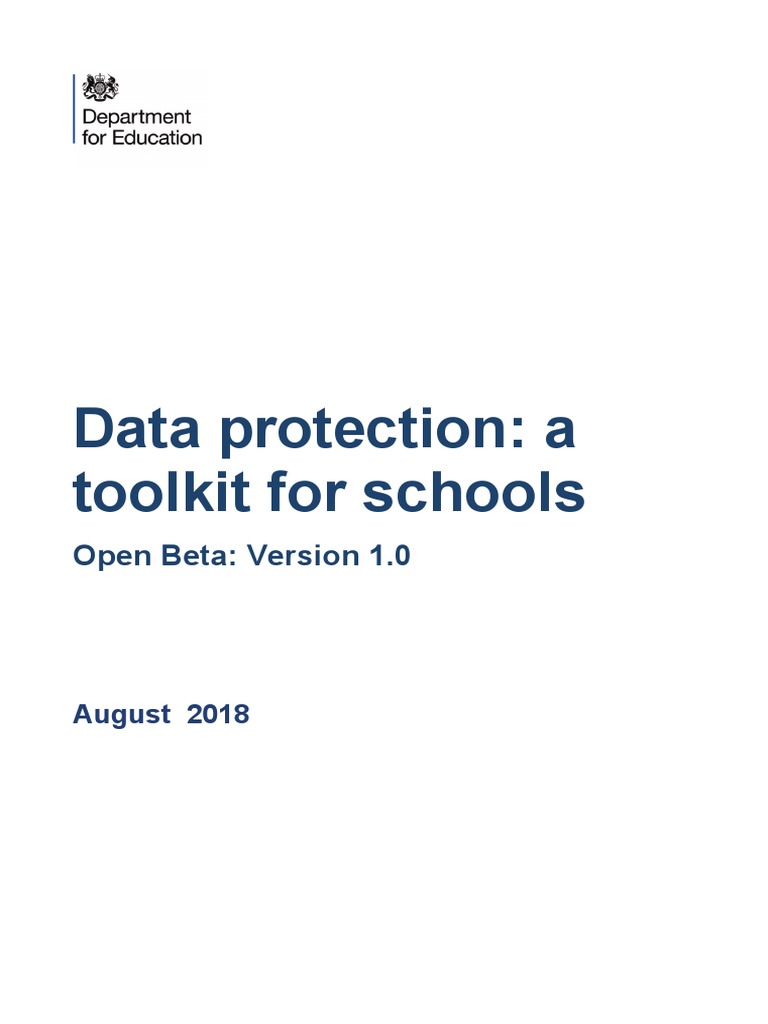 Data Protection Toolkit For Schools OpenBeta | PDF | Personally ...