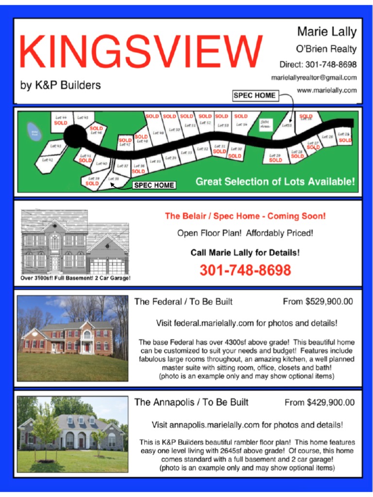 K&P Builders at Kingsview - Charles County New Construction Homes For ...