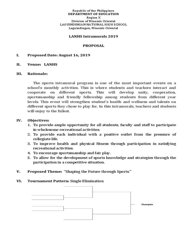 Intramurals Proposal Paper | PDF | Sports | Ball Games