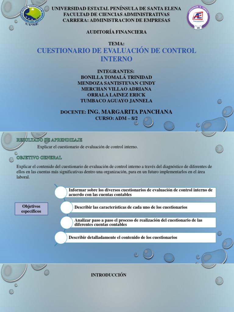 Cuestionario de Evaluación de Control Interno | PDF | Cheque | Bancos