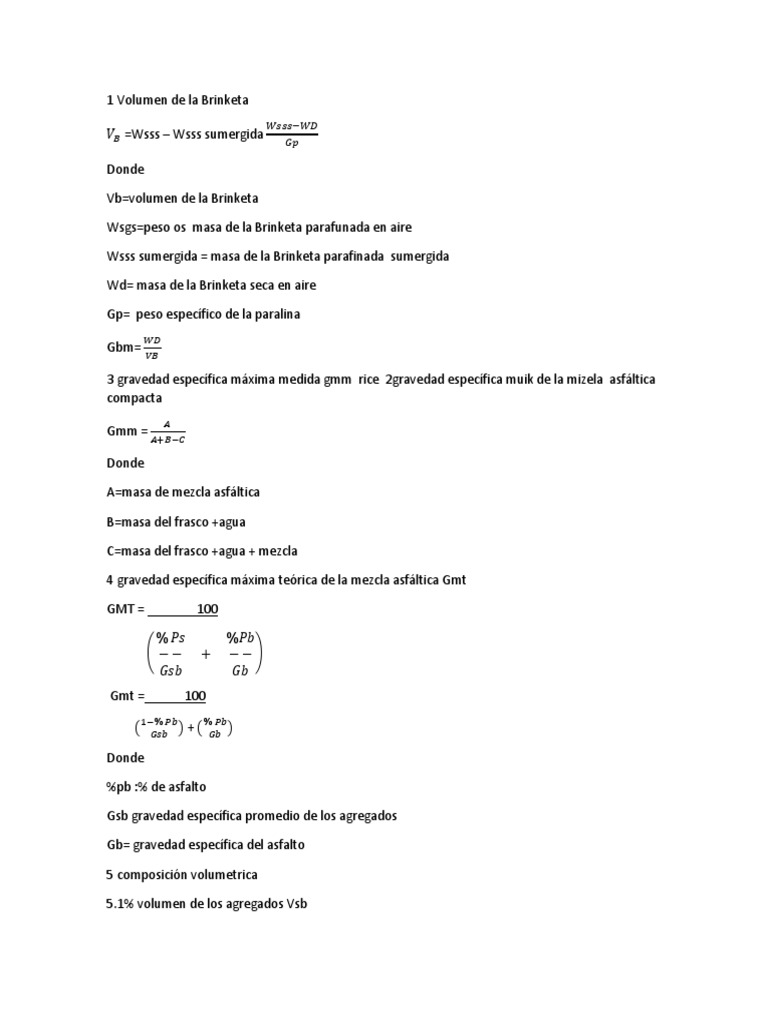 Formulas Marshall | PDF