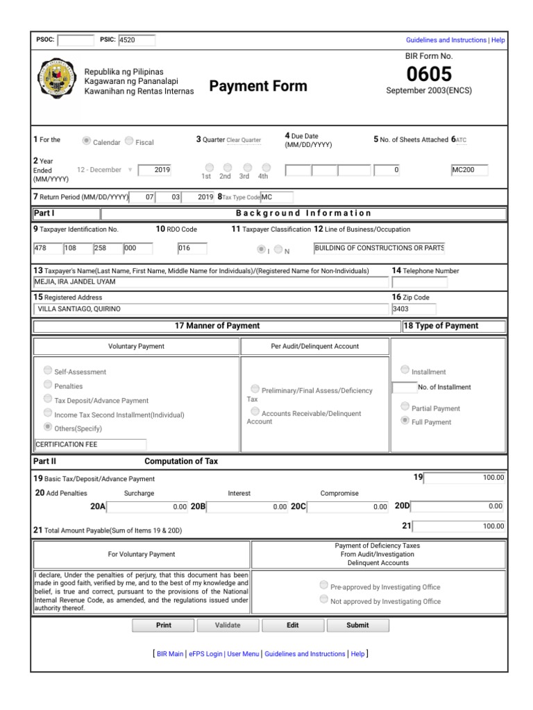 EFPS Home - EFiling and Payment System | PDF | Payments | Taxes