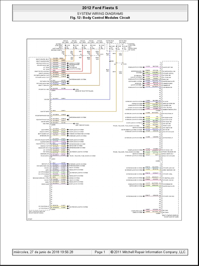 Diagrama Ford Fiesta 2013 | PDF