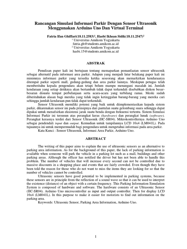 Simulasi Parkir dengan Arduino Uno | PDF | Bisnis | Teknologi & Rekayasa