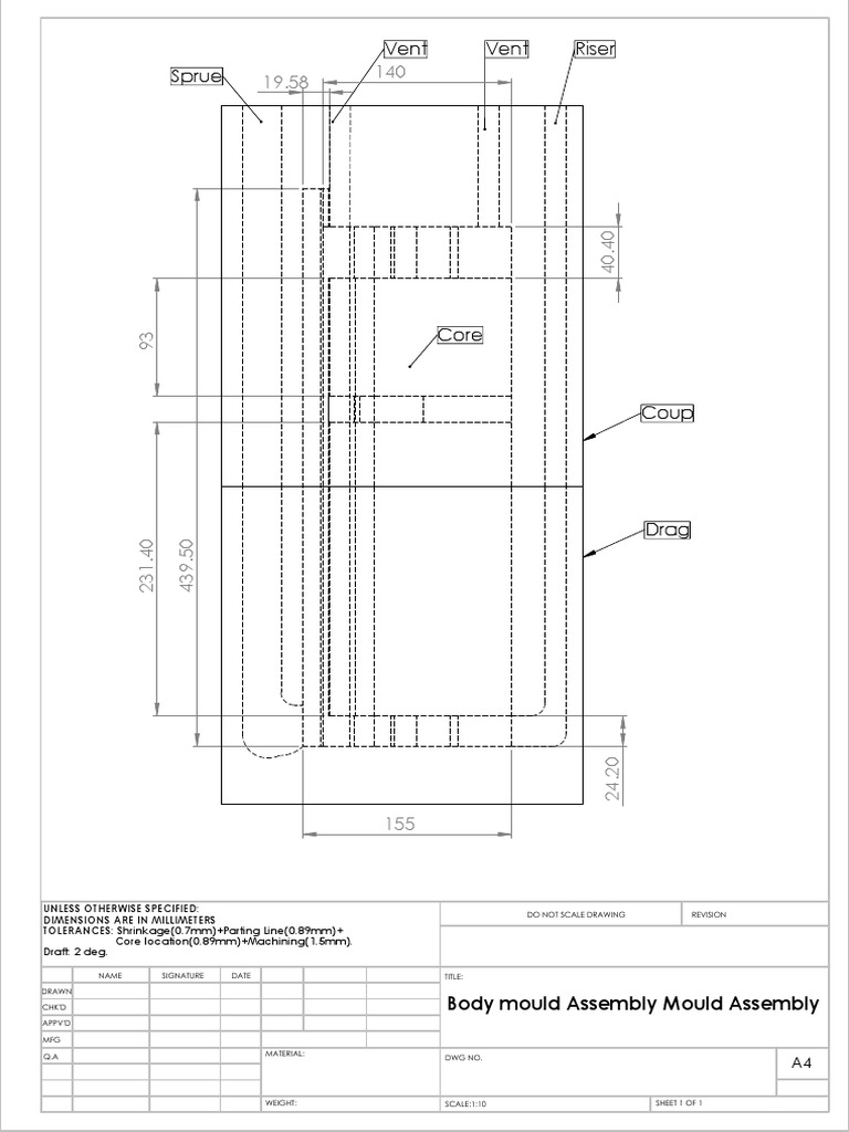 Sprue Vent Vent Riser: Body Mould Assembly Mould Assembly | PDF ...