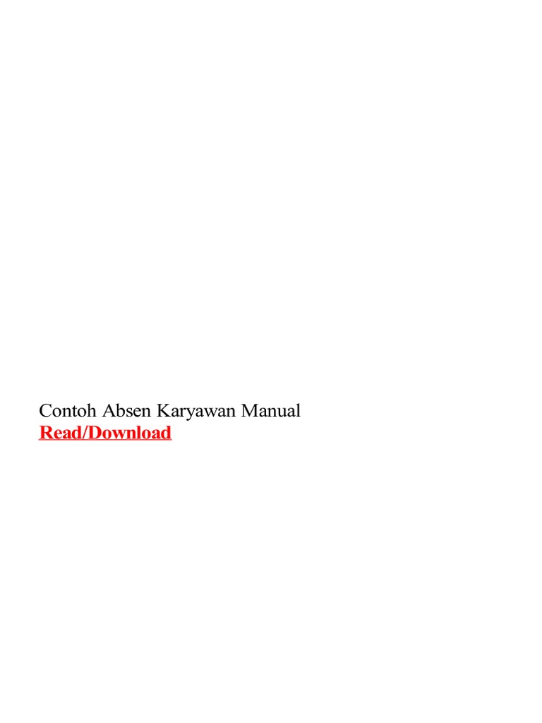 Contoh Absen Manual Karyawan | PDF