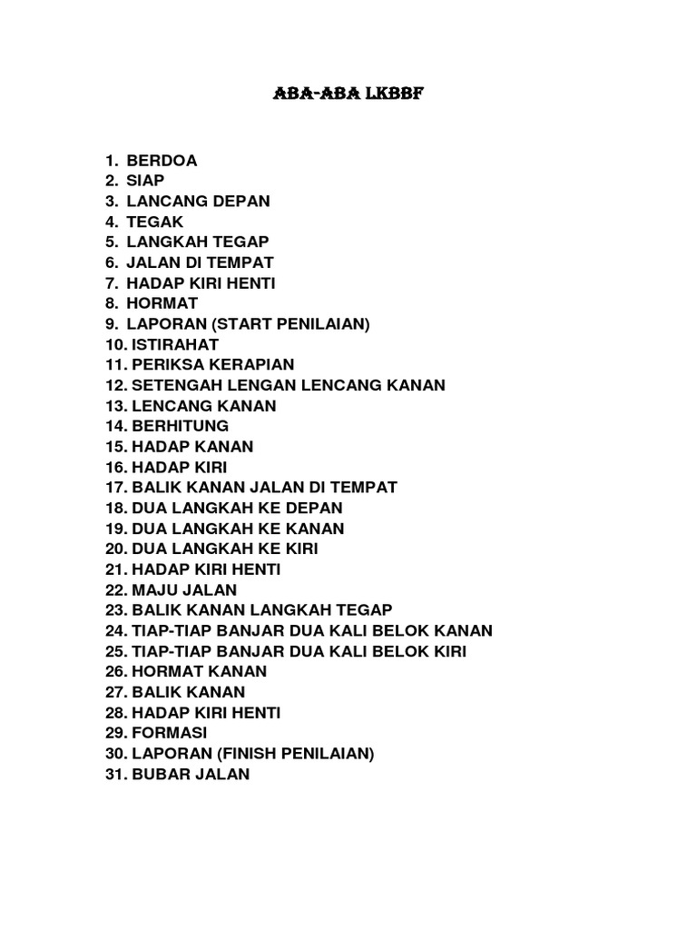 Aba-Aba LKBB | PDF