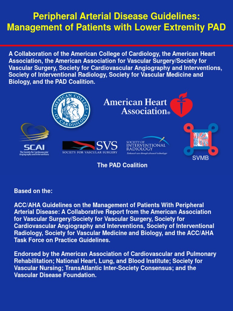 Peripheral Arterial Disease Guidelines: Management of Patients With ...