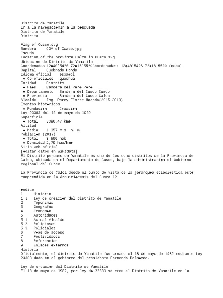 Distrito de Yanatile | PDF | Naturaleza