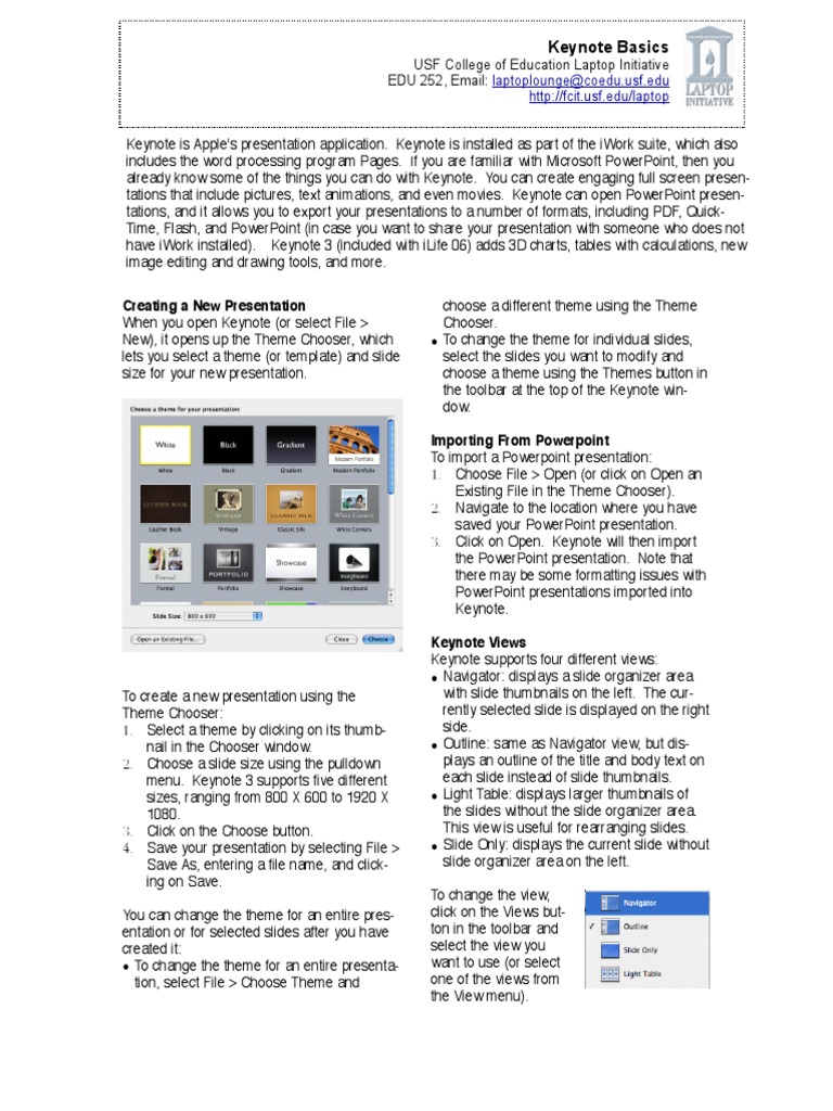 Keynote Basics PDF | PDF | I Work | Microsoft Power Point