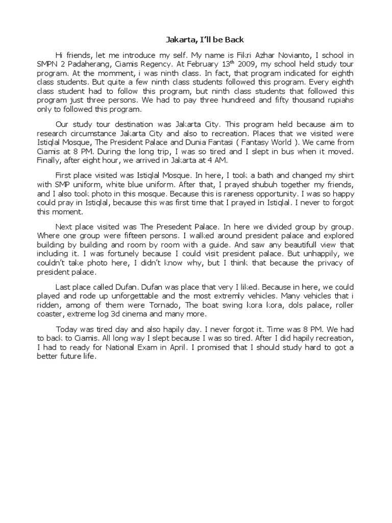 Unforgettable Experience | PDF