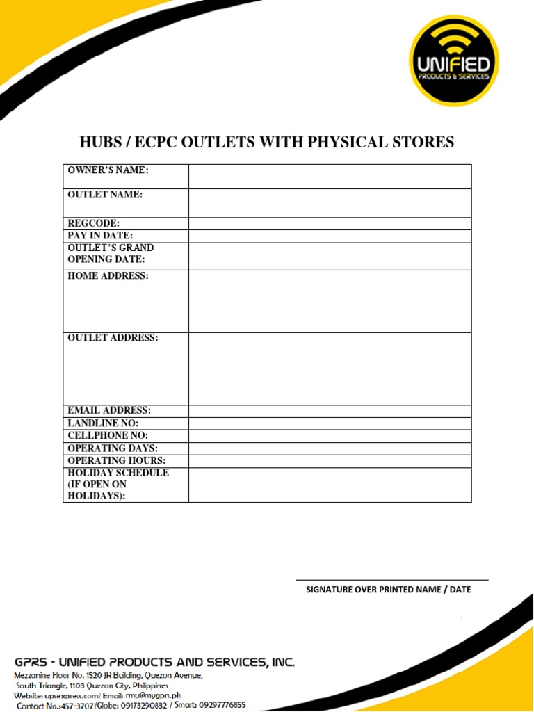 Hubs / Ecpc Outlets With Physical Stores | PDF