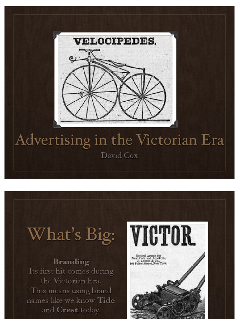 Advertising in The Victorian Era: David Cox | PDF