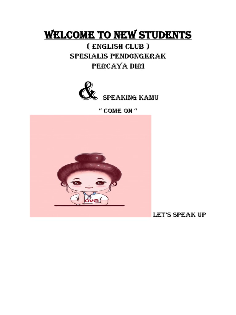 Welcome To New Students: (English Club) Spesialis Pendongkrak Percaya ...