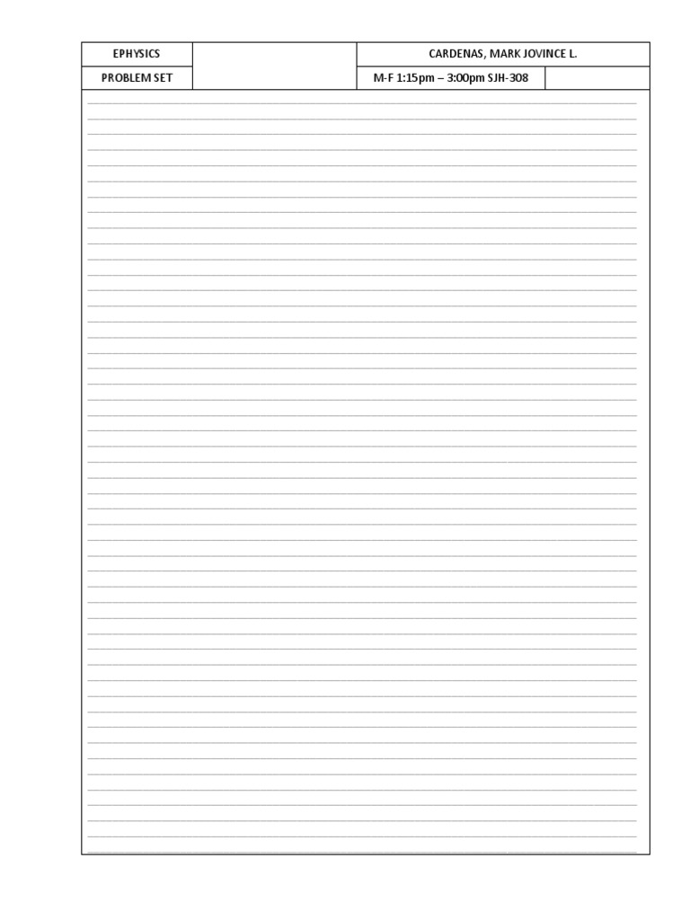 fORMAT OF PROBLEM SET | PDF