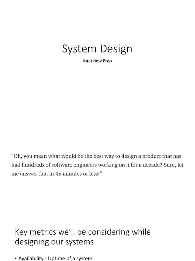 System Design: Interview Prep | PDF | Cache (Computing) | Scalability