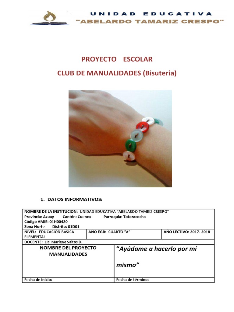 Manualidades de Bisutería para Niños | PDF | Maestros | Educación primaria