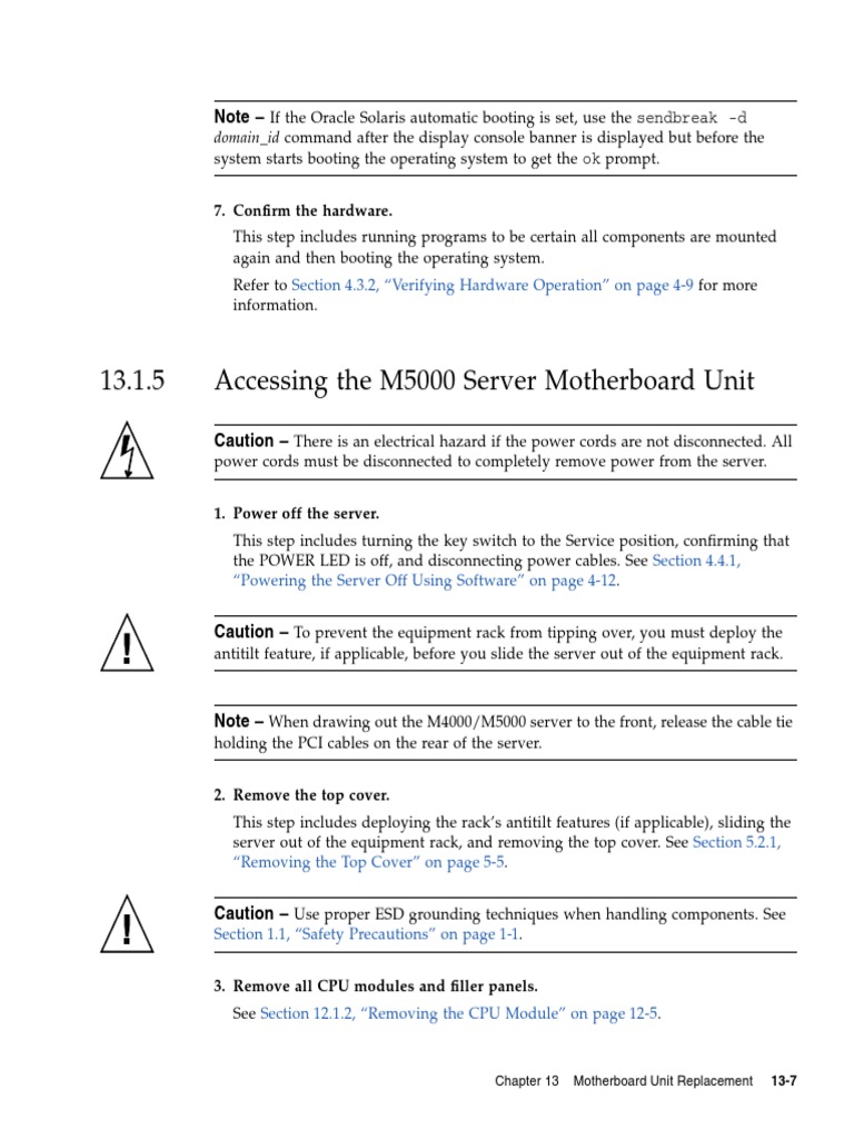 SPARC Enterprise M4000 - M5000 Systemboard Replacement | Download Free ...
