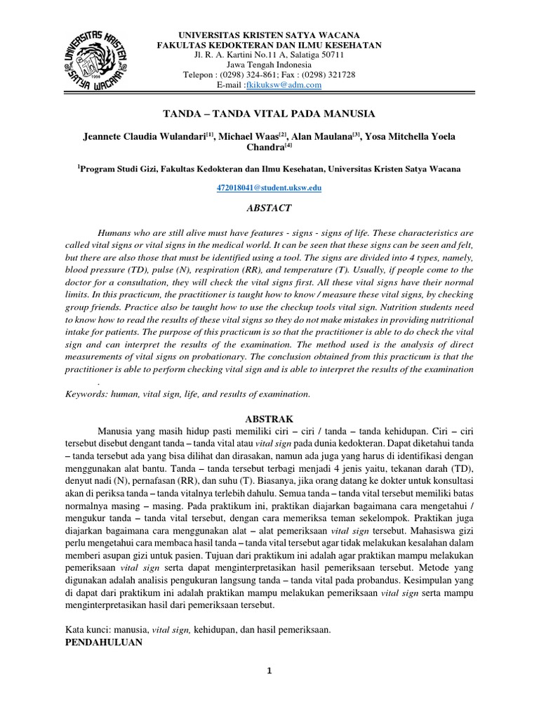 Tanda - Tanda Vital | PDF | Medical Tests | Physical Examination