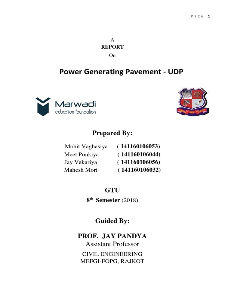 Power Generating Pavement | PDF | Piezoelectricity | Energy Harvesting