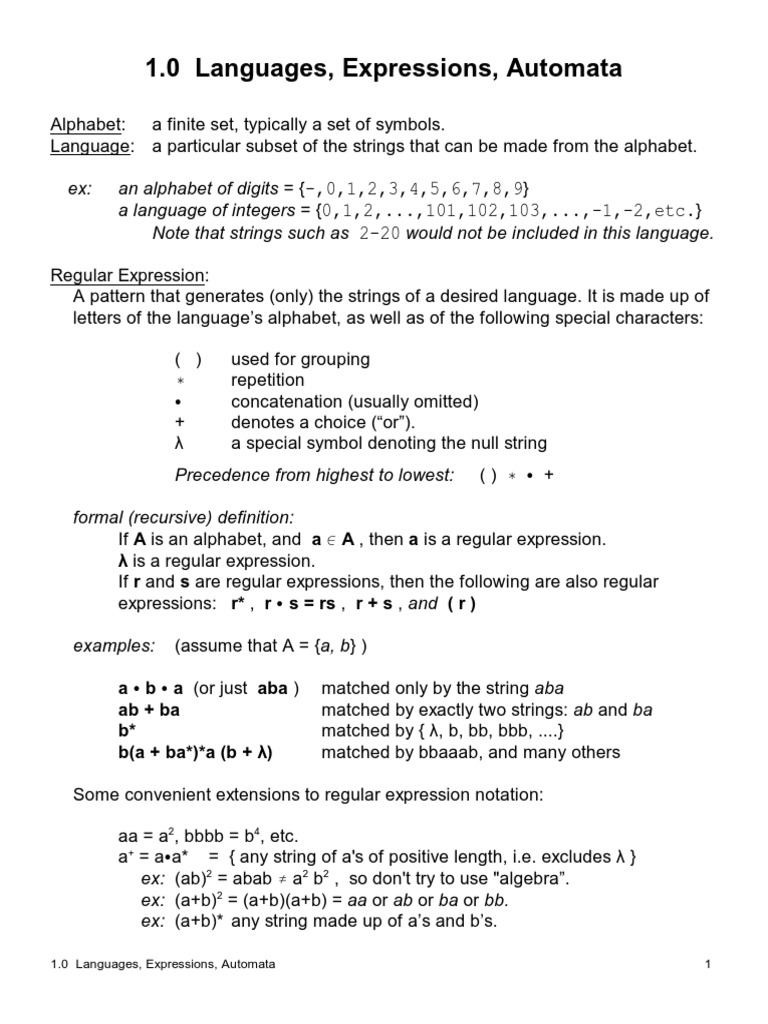 Re and Finite Automata Examples | PDF | Regular Expression | Logic
