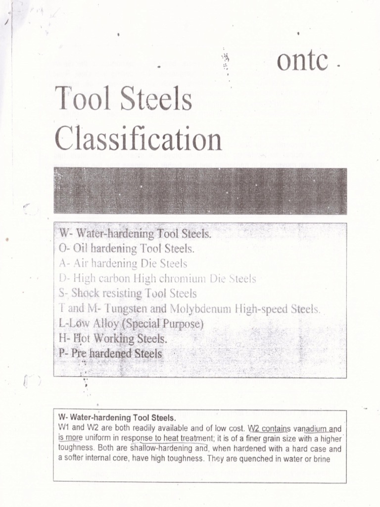 Tool Steel Classification | PDF