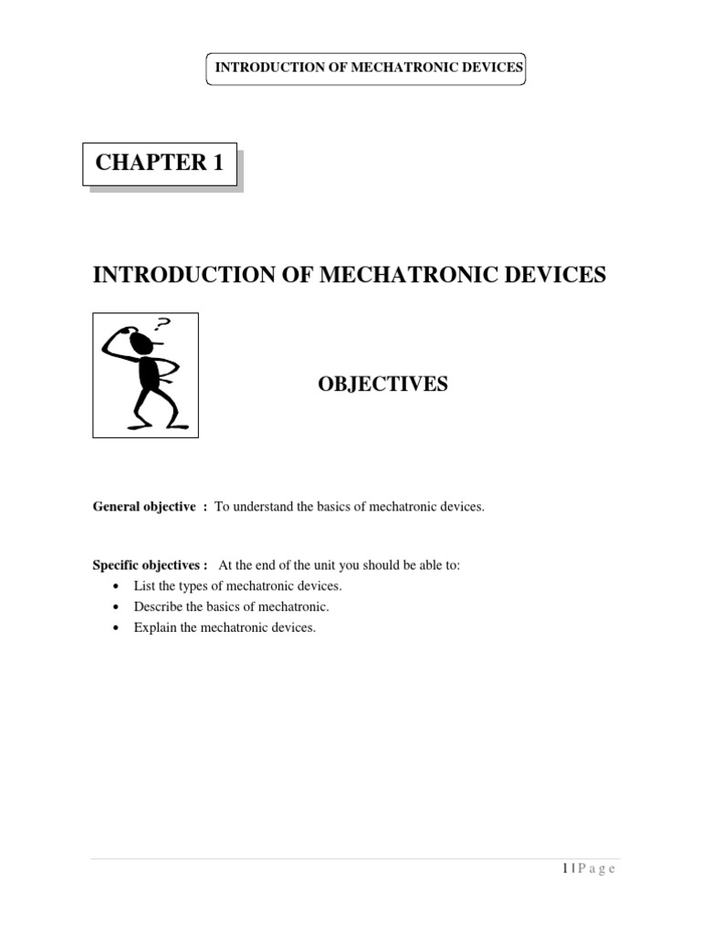 Chapter 1 - Introduction To Mechatronic Devices | PDF | Mechatronics ...