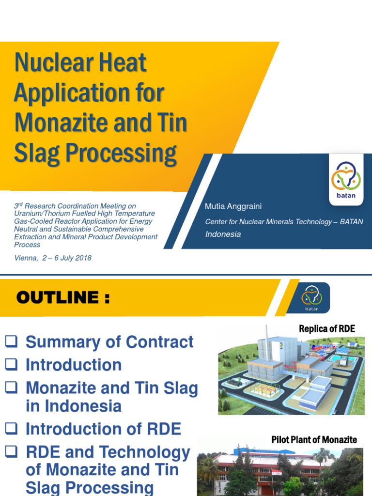 Nuclear Heat Application For Monazite and Tin Slag Processing | PDF ...