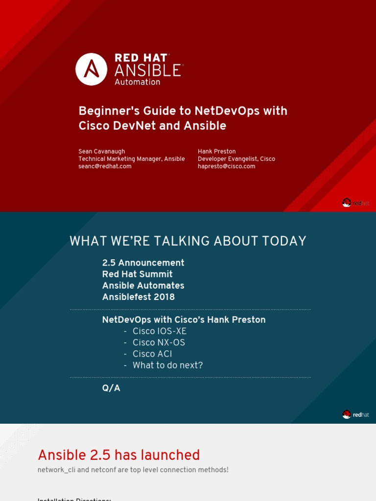 Beginners Guide To Netdevops With Cisco Devnet And Ansible Pdf Network Switch Network