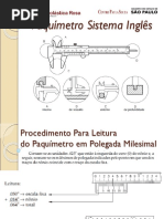 Exercícios - Paquímetro Polegada Fracionária | PDF