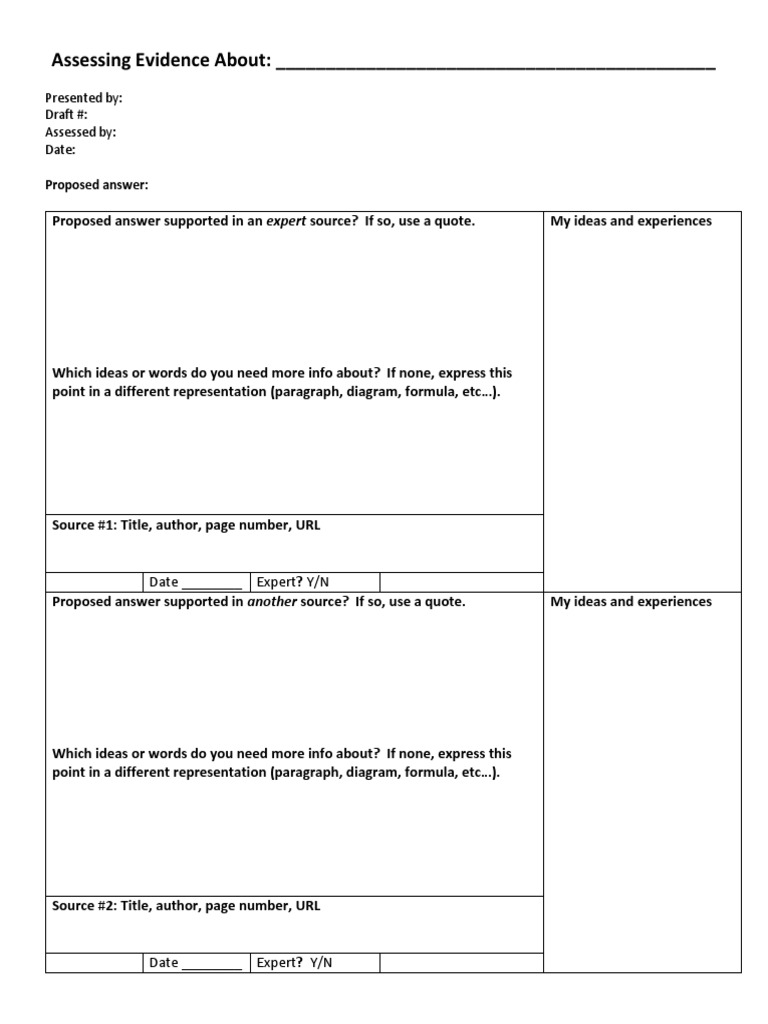 Evidence Assessment Framework Guide | PDF | Career & Growth | Science ...